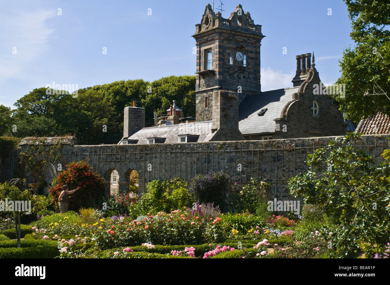 dh Seigneurie Gardens LA SEIGNEURIE SARK ISLAND Flower garden and house ...