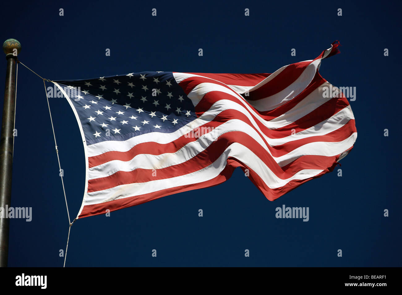 Fluttering American flag Stock Photo - Alamy