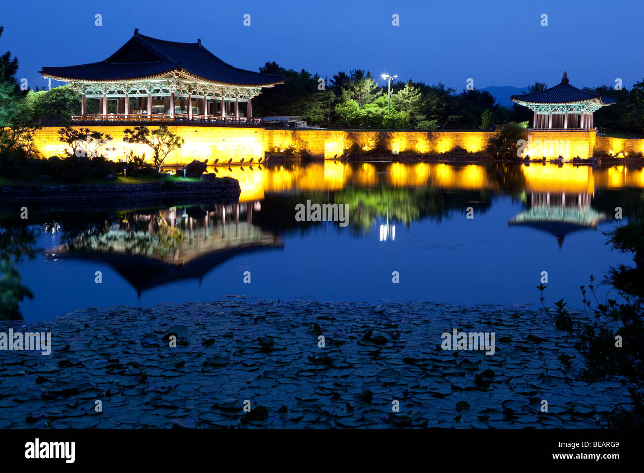 Anapji Pond in Gyeongju Korea at Night - For Editorial Use Only Stock ...