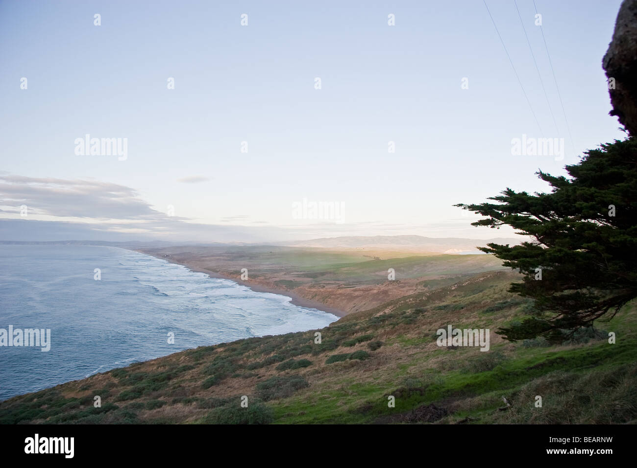 Looking north towards Bodega Bay from the lighthouse at Point Reyes ...