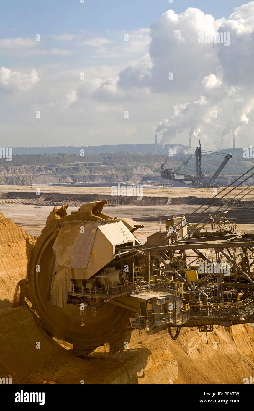 Brown coal strip mining Garzweiler, Grevenbroich, Germany Stock Photo ...