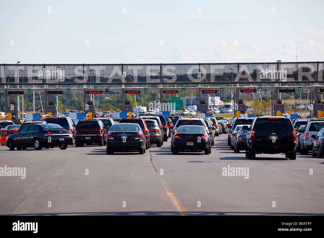 St. Stephan and Montreal Canada and Plattsburgh, New York USA Border ...