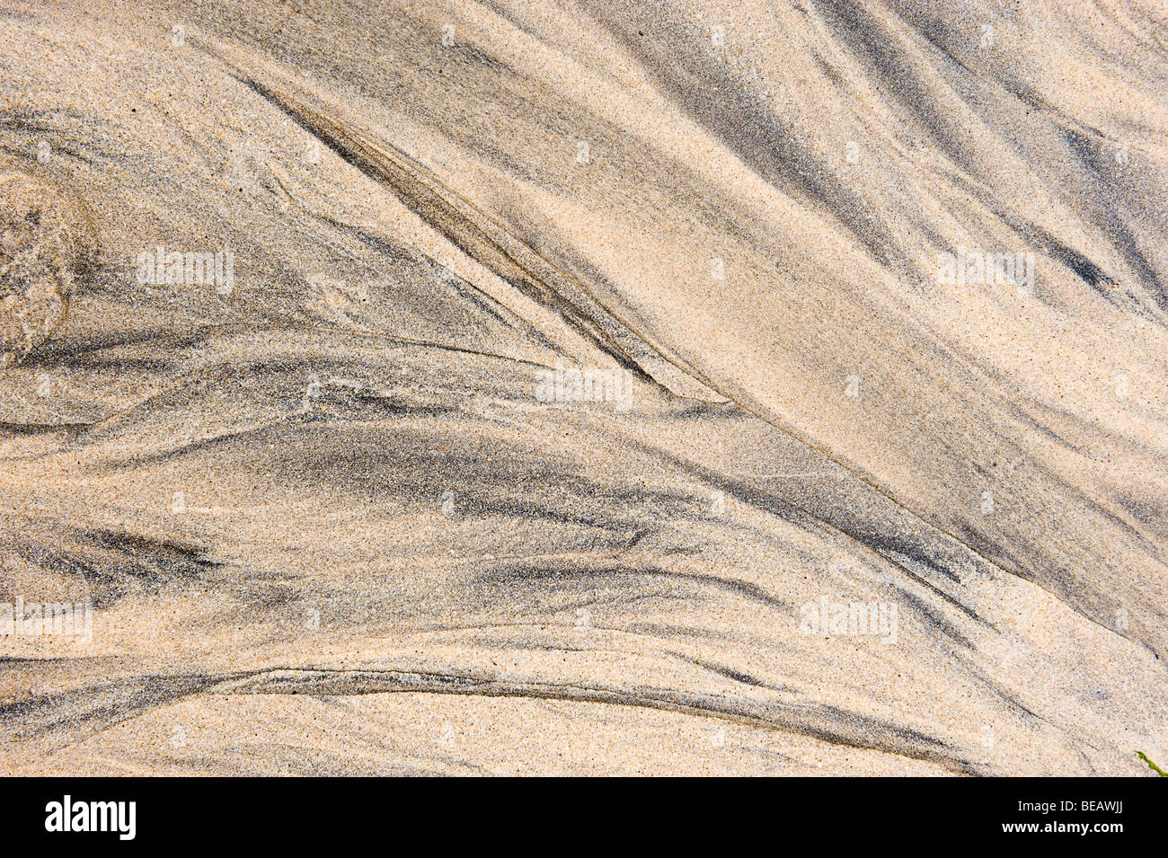 tidal sand patterns caused by the tide on the shore at St Ives ...