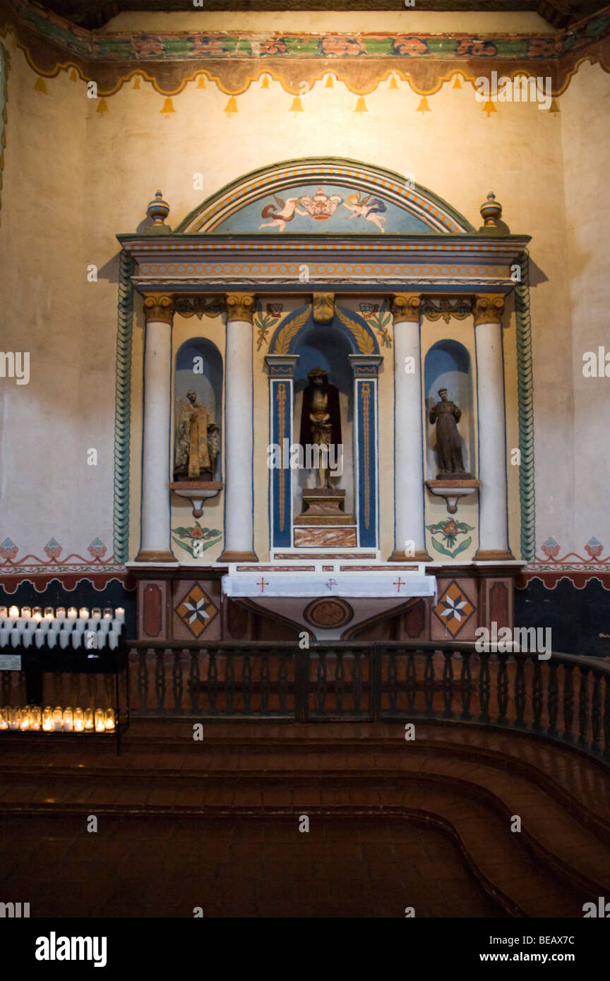 On the left side of the main altar at Mission San Luis Rey, California ...