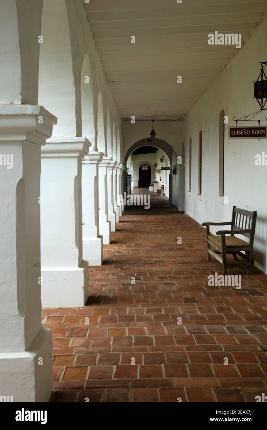 Arches over a porch walkway Mission San Luis Rey, California, USA Stock ...