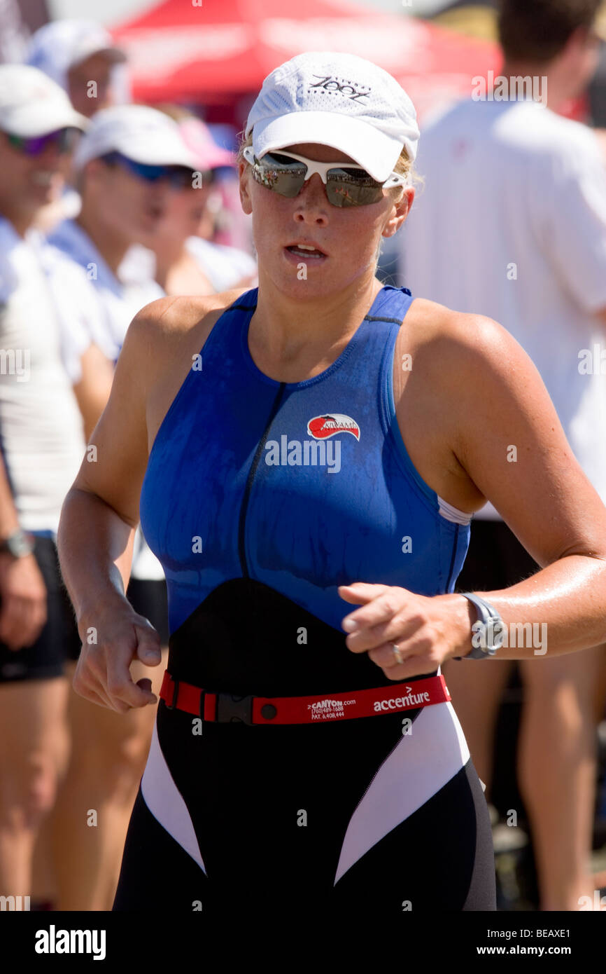 Female Triathlon Runner Stock Photo - Alamy