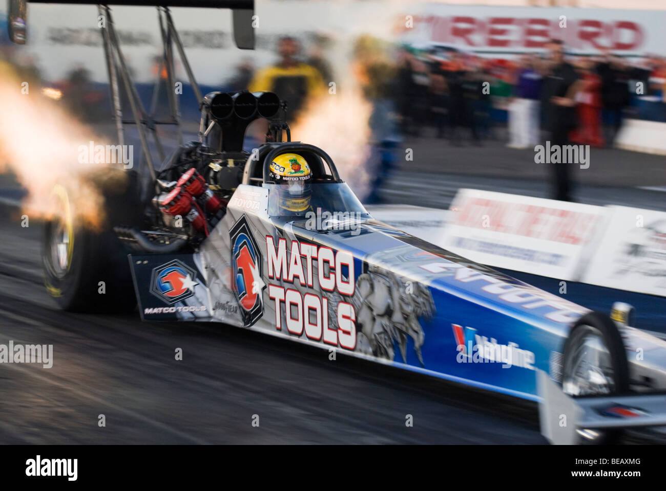 Antron Brown in 2008 NHRA Time Trials action at Firebird International ...