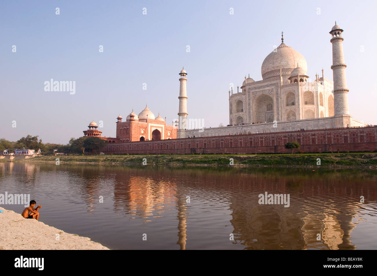 Taj Mahal seen from the river in Agra, India Stock Photo - Alamy