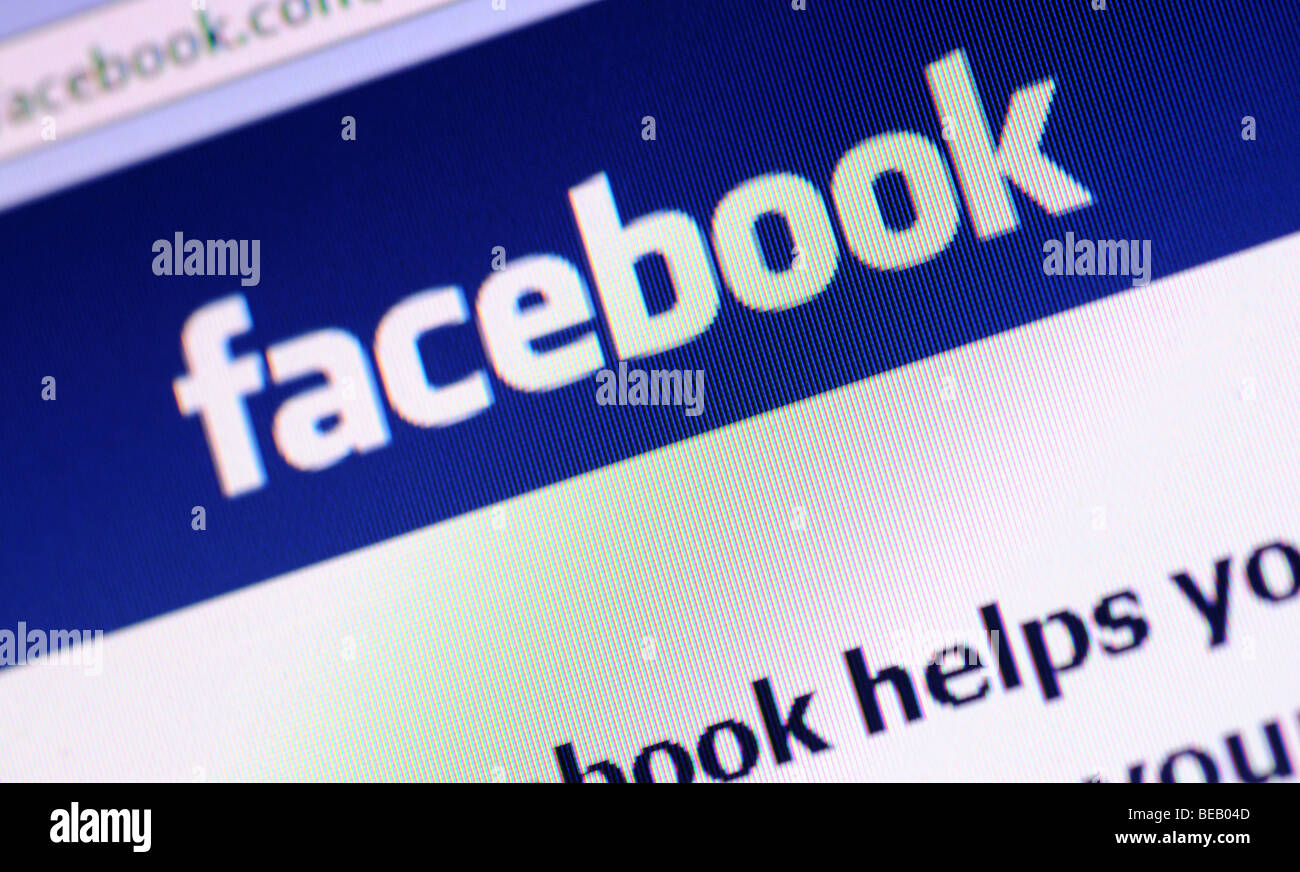 Facebook social networking website splash screen and logo Stock Photo ...