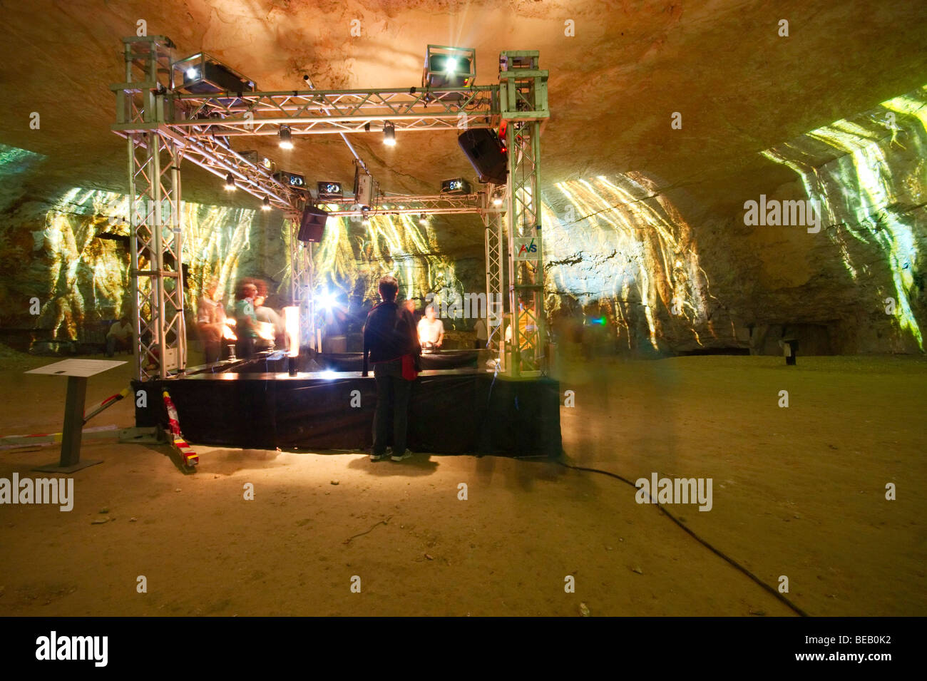 Israel. the "Zedekiah's cave" under the old city in Jerusalem during ...