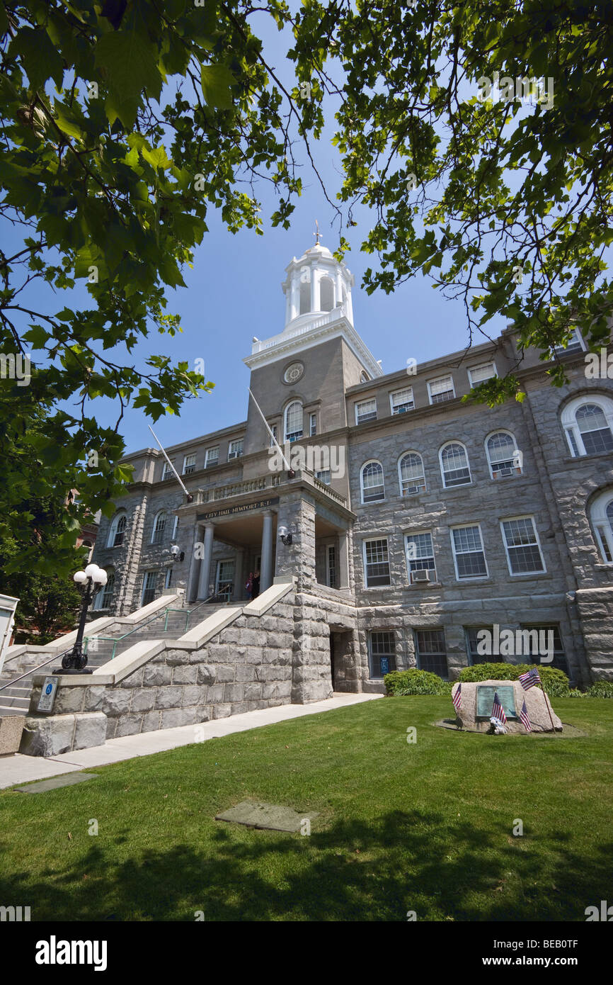 The City Hall on Broadway in historic Newport, Rhode Island, New ...
