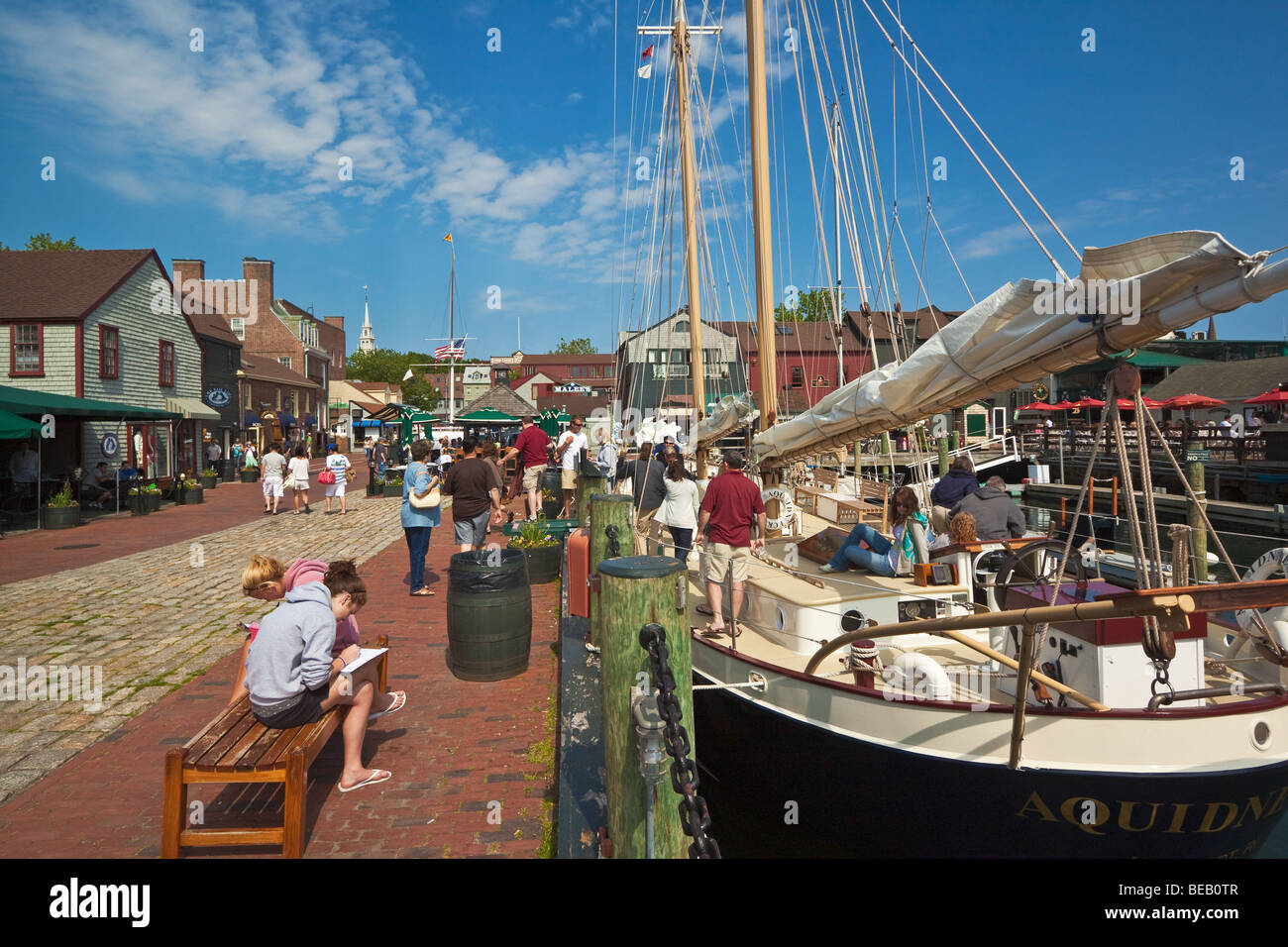 80ft excursion schooner 'Aquidneck' moored at Bowen's Wharf a busy ...