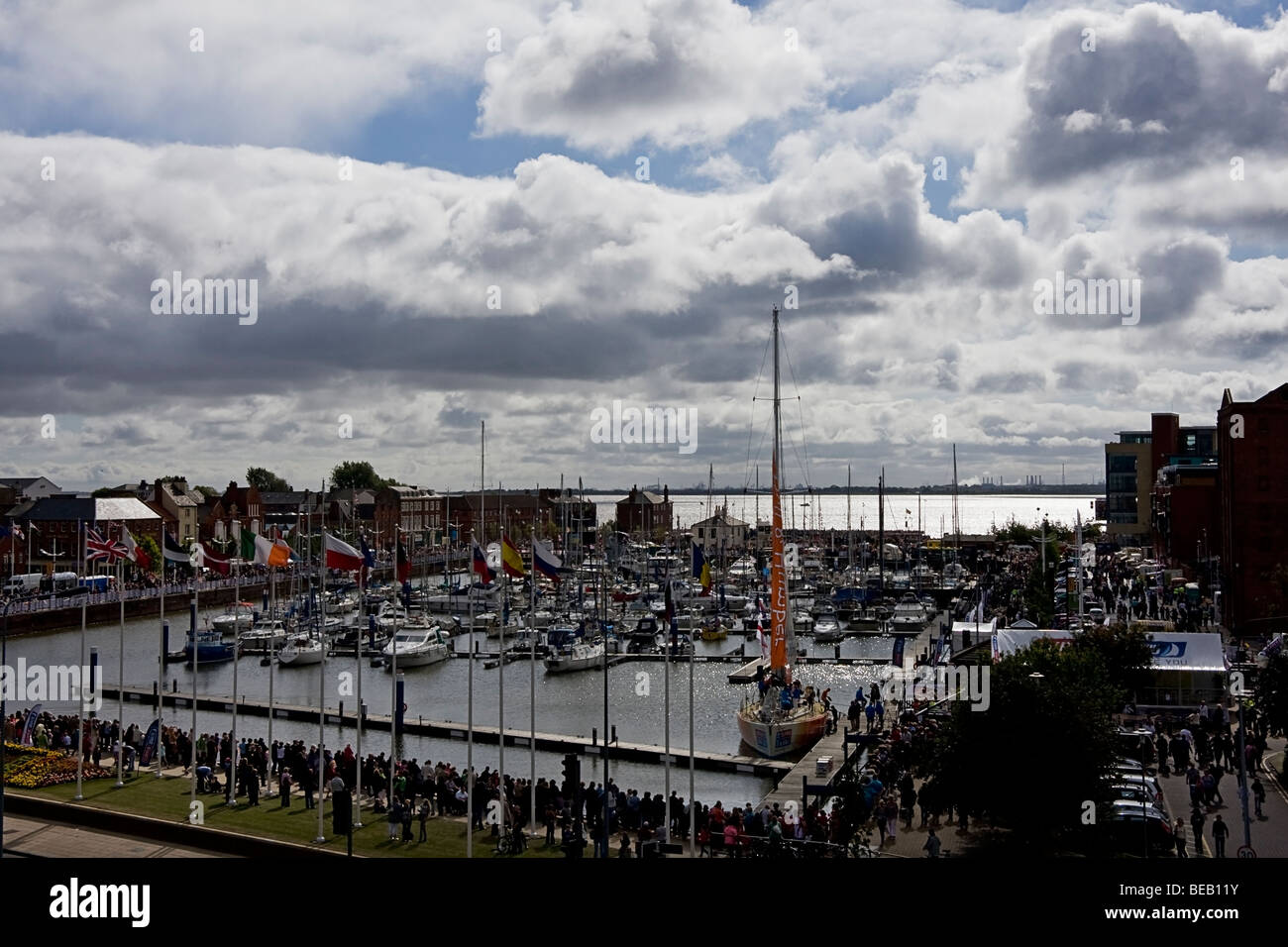 Landscape photograph of Hull Marina, showing a clipper before the start ...