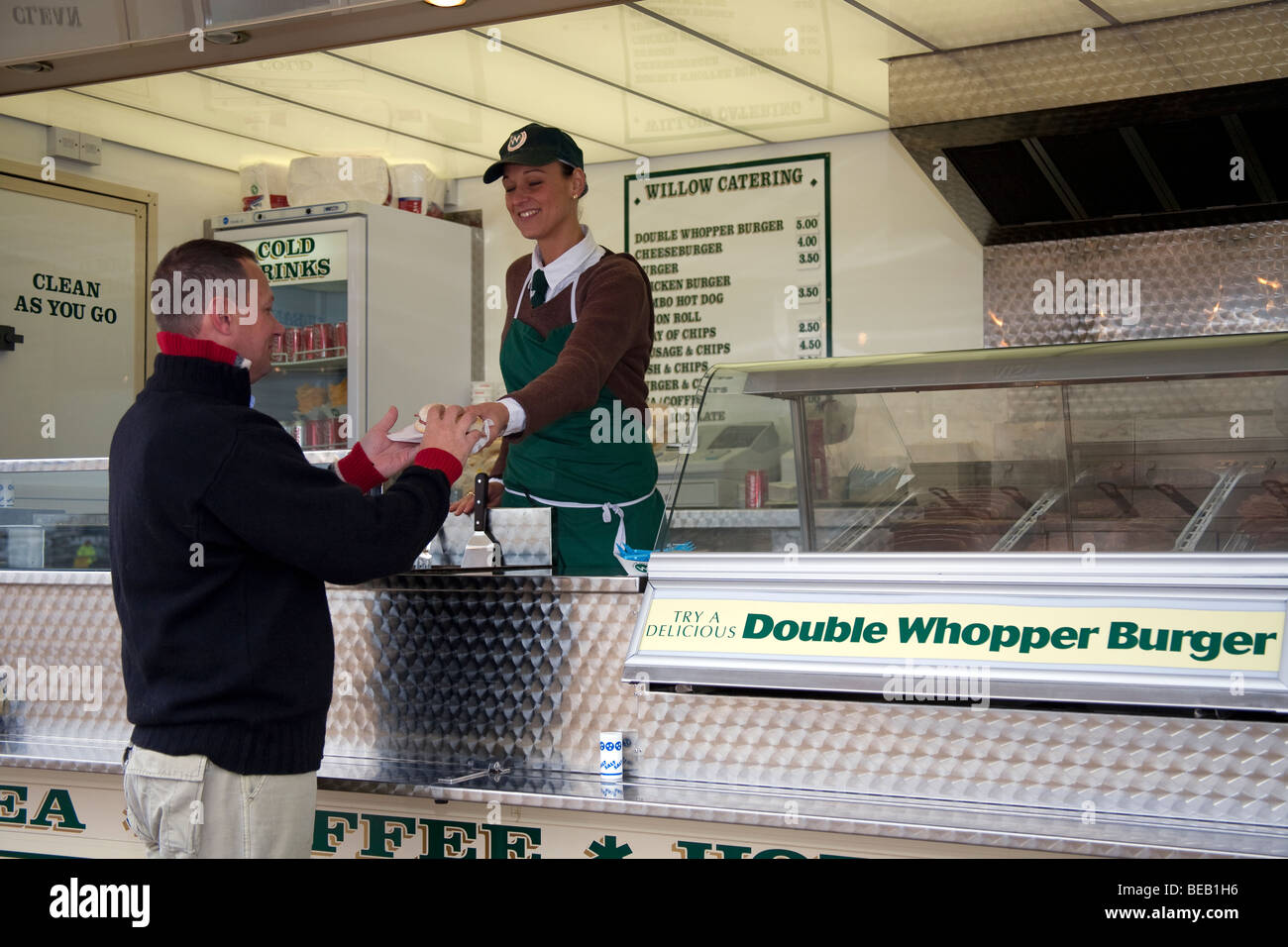 Purchasing a double whopper Burger at Willow Catering, Mobile Snack Van ...