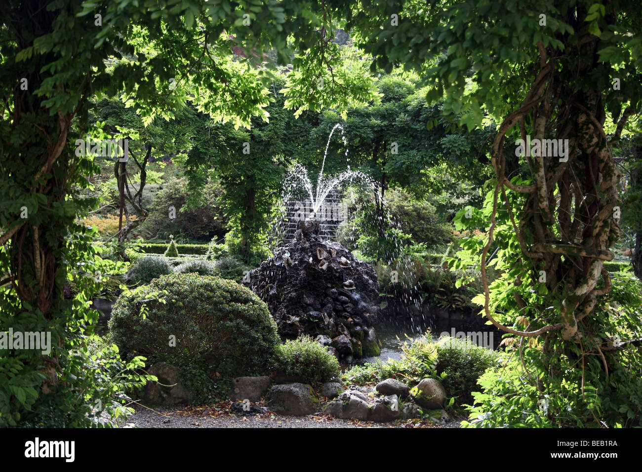 Bantry House Parterre fountain, Bantry Bay, West Cork, Ireland Stock ...