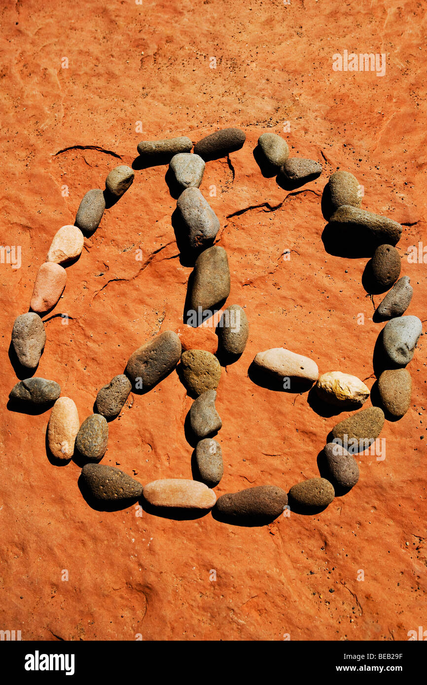 Peace symbol made with pebbles, Sedona, Arizona, USA Stock Photo - Alamy