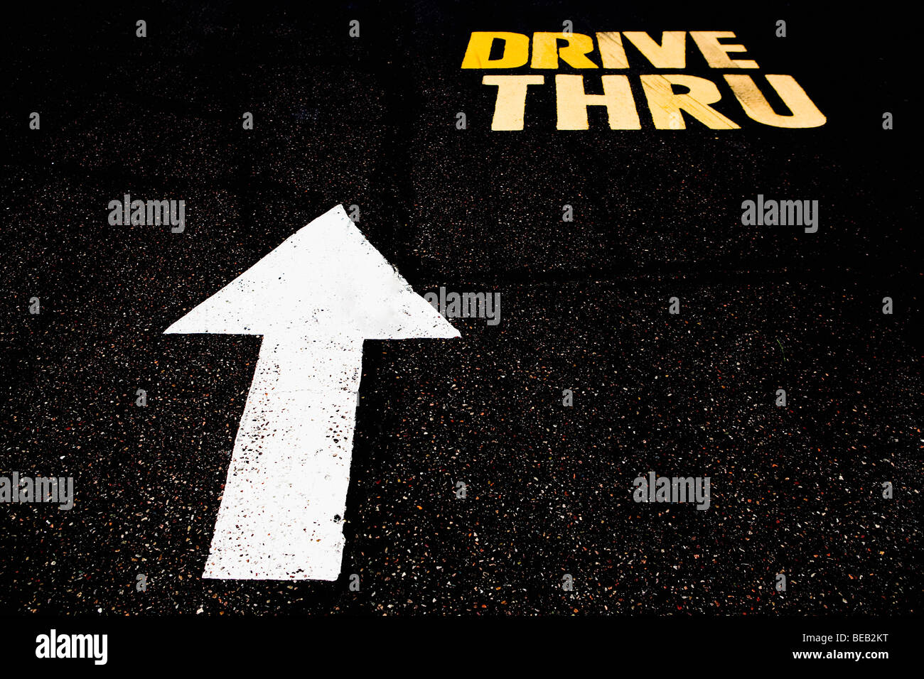 Drive Thru sign on the road Stock Photo - Alamy