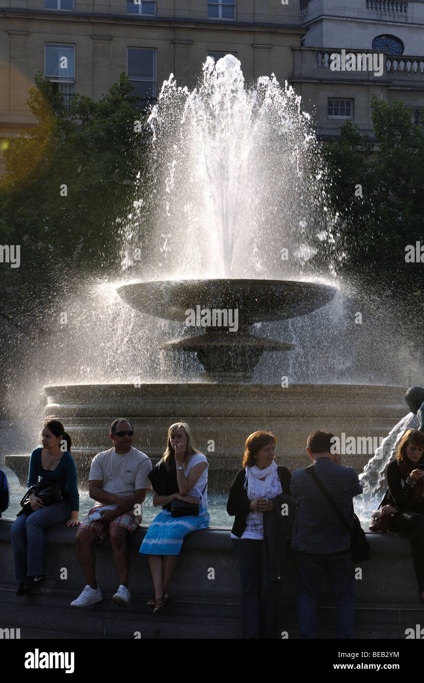 Fountain in Trafalgar Square, London, England, UK Stock Photo - Alamy