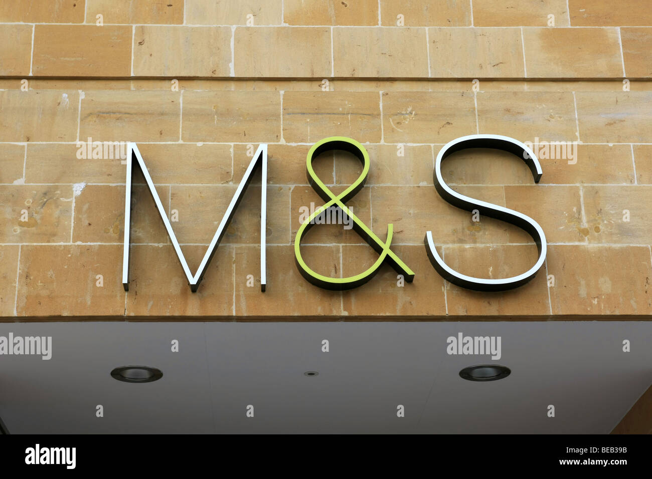 Marks and Spencers store sign reading M&S Stock Photo - Alamy