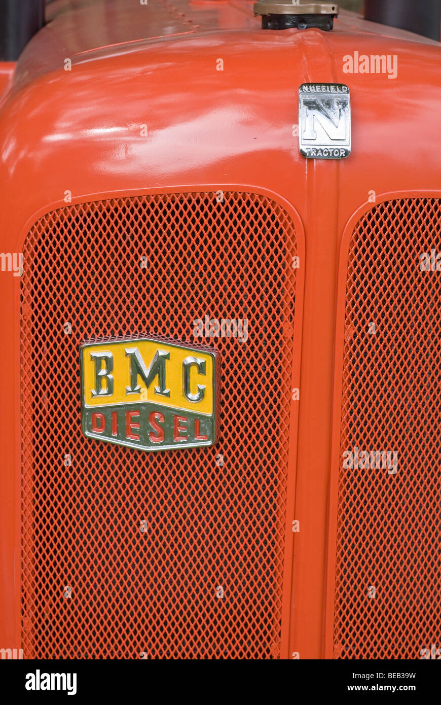 front of orange nuffield 10 60 tractor vintage tractor Stock Photo - Alamy
