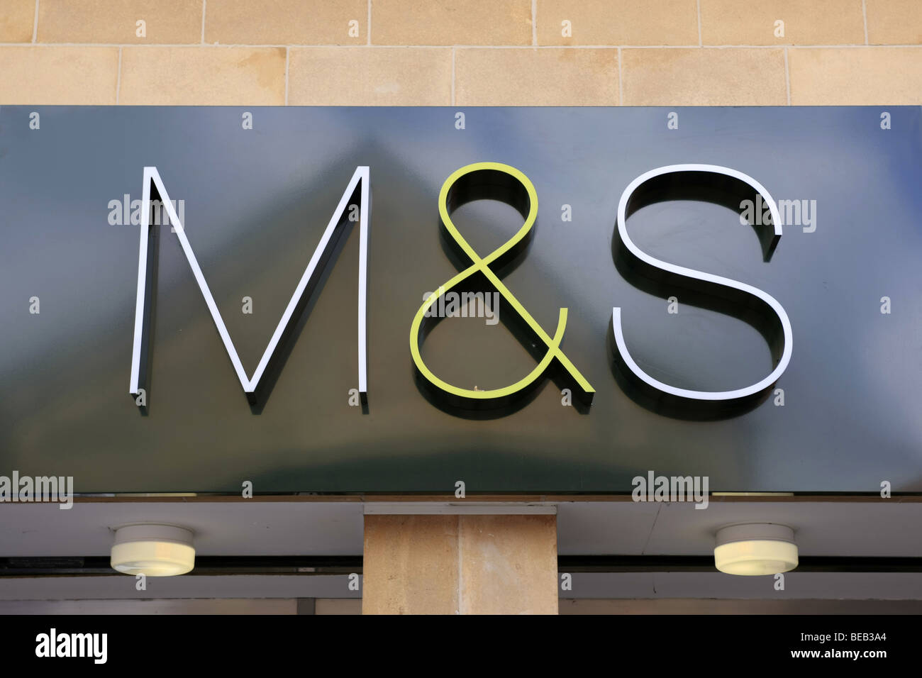 Marks and Spencers store sign reading M&S Stock Photo - Alamy