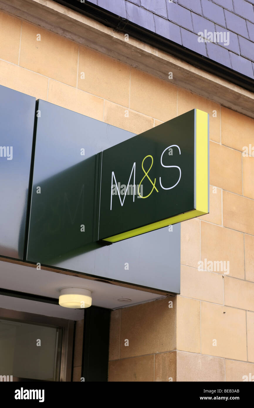 Marks and Spencers store sign reading M&S Stock Photo - Alamy