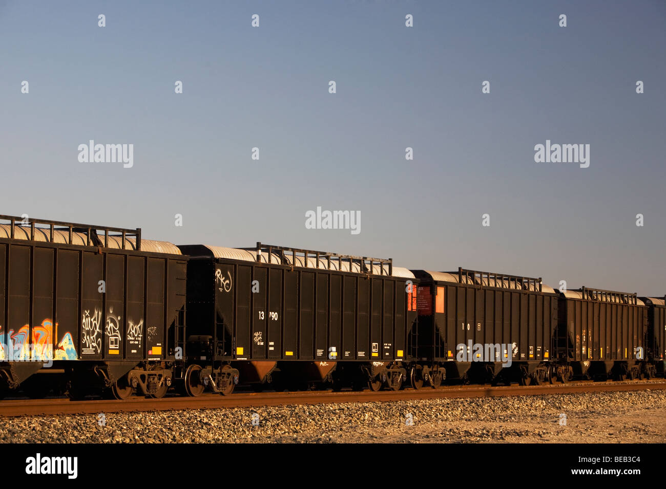 Freight train on railroad tracks, California State Route 1, California ...
