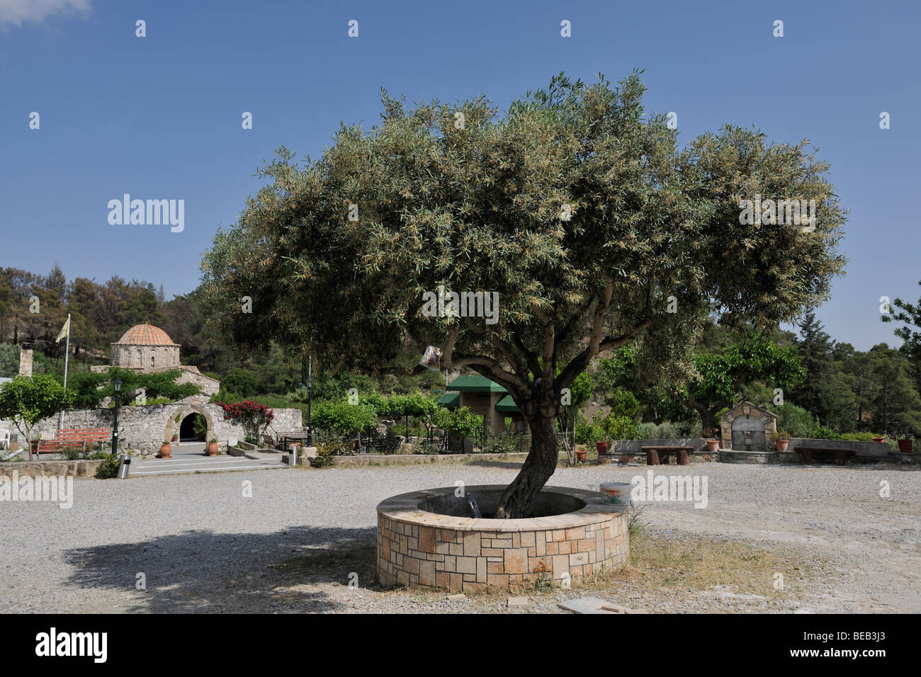 Moni Thari monastery, Rhodes, Greece, Europe Stock Photo - Alamy