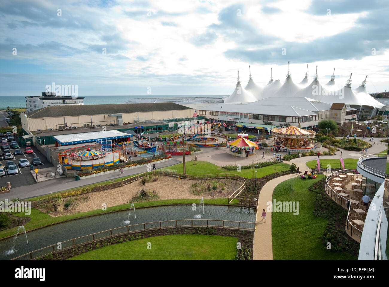 High view of Butlins Bognor Regis with funfair Stock Photo - Alamy