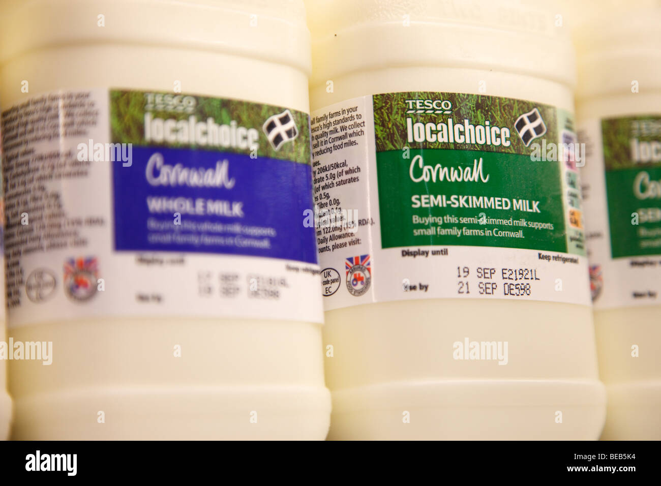 Local milk for sale in a supermarket Stock Photo - Alamy