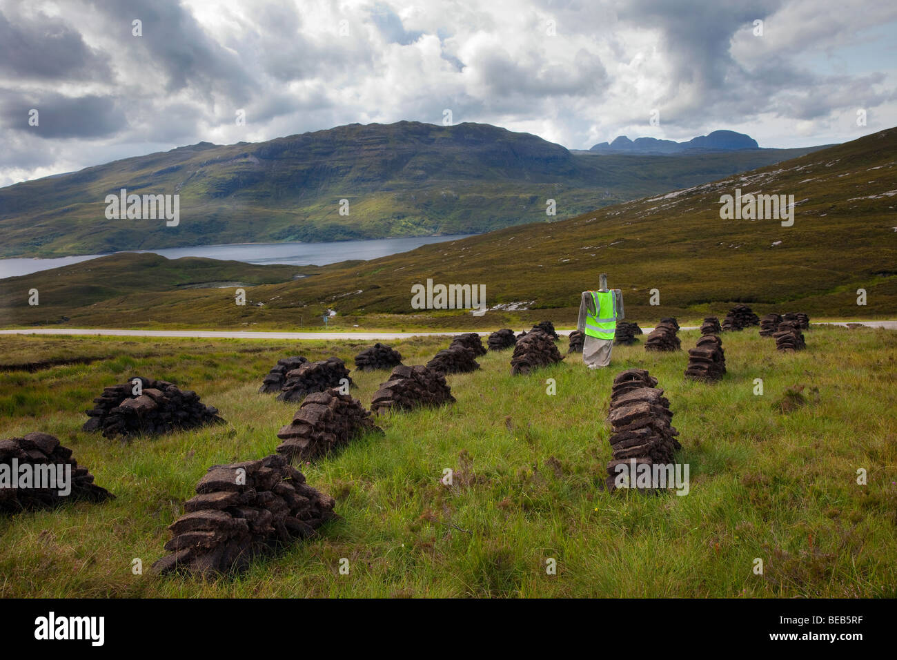 Scottish traditional peat cutting for fuel & drying in the highlands ...