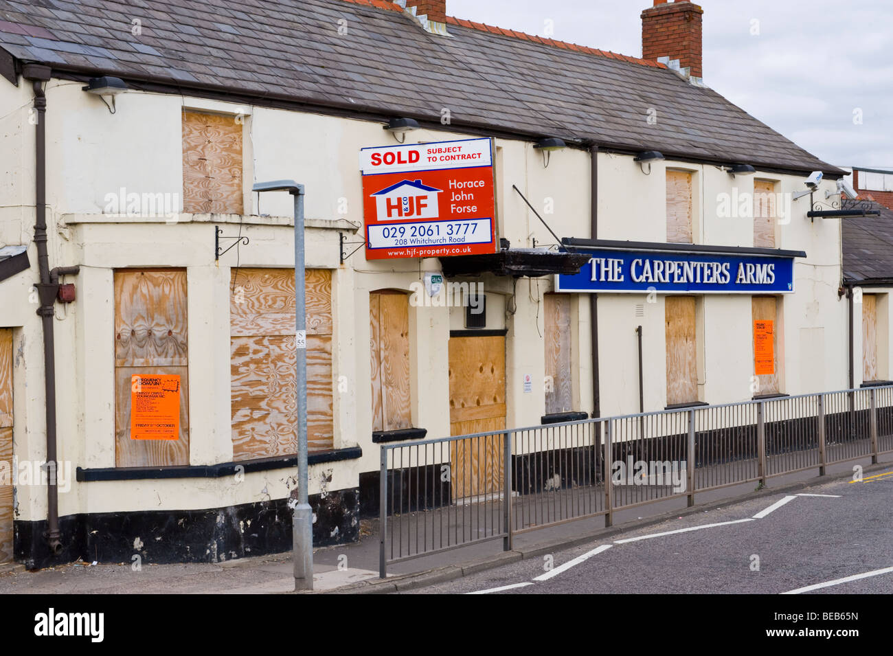 The Carpenters Arms pub built in 1872 closed and boarded up at Rumney ...