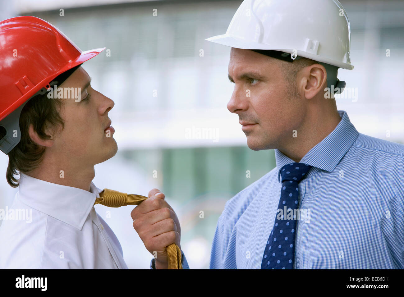 Construction managers arguing on site Stock Photo - Alamy
