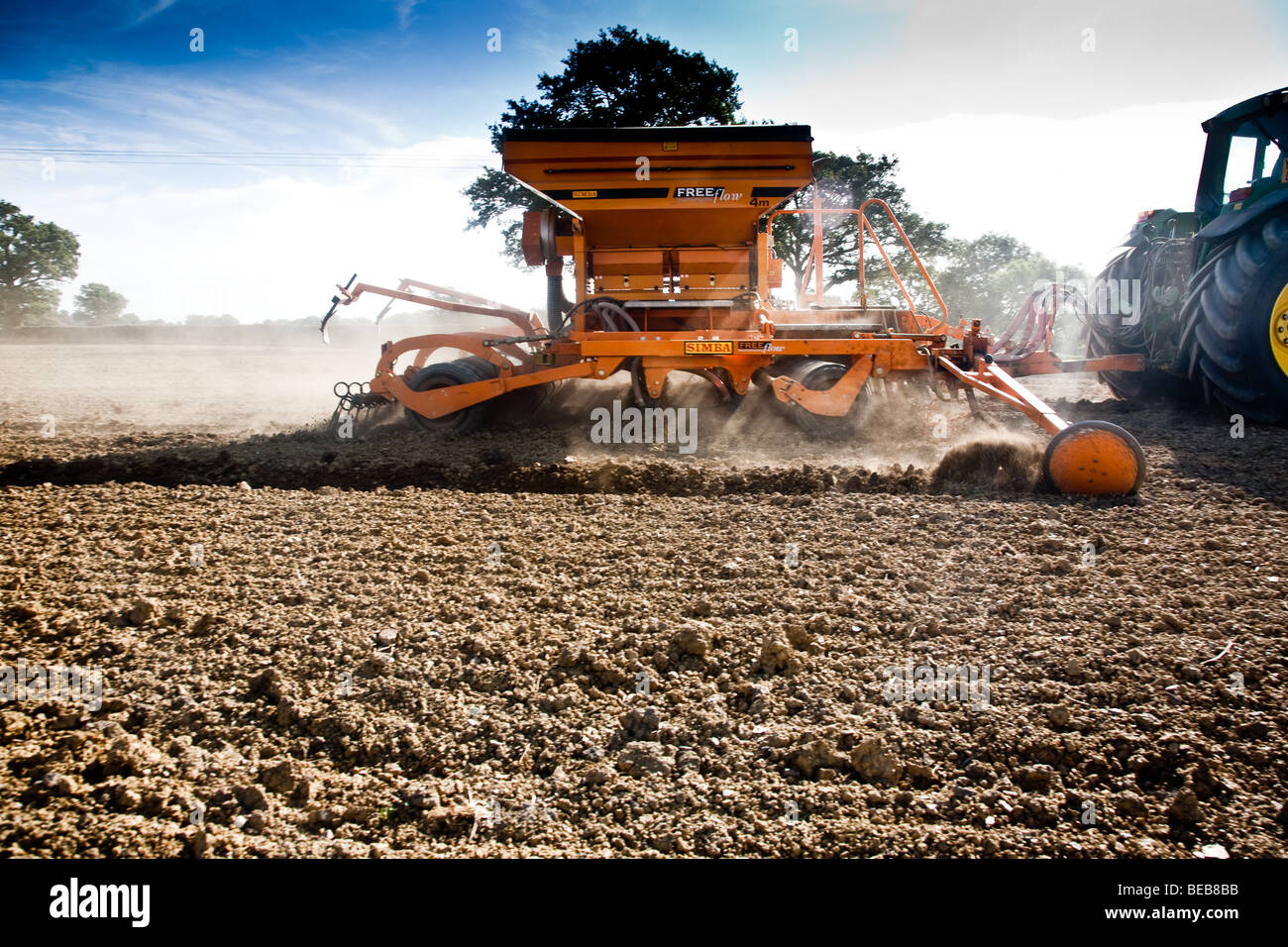 Drilling wheat in, South Nutfield, Surrey Stock Photo - Alamy