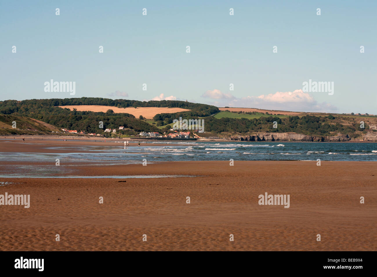 Incoming tide on the Beach at Whitby North Yorkshire looking towards ...