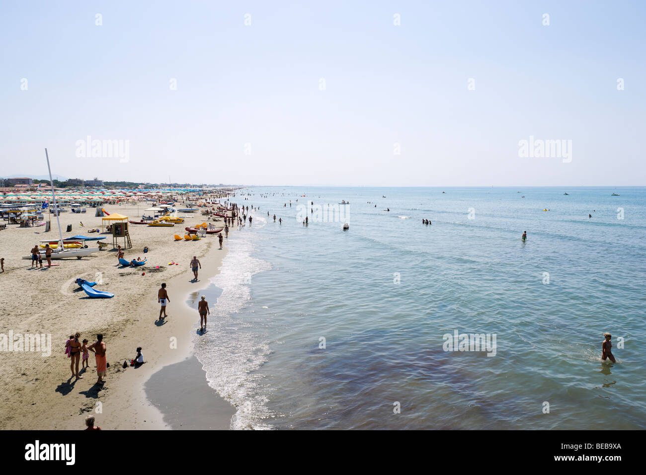 Beach at Marina di Pietrasanta, Tuscan Riviera, Tuscany, Italy Stock ...
