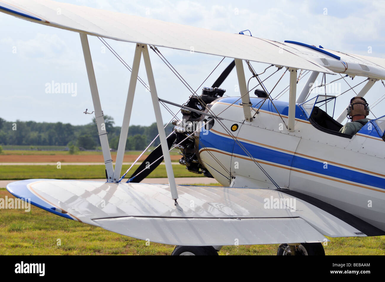 Vintage PT-17 biplane ready for take-off Stock Photo - Alamy