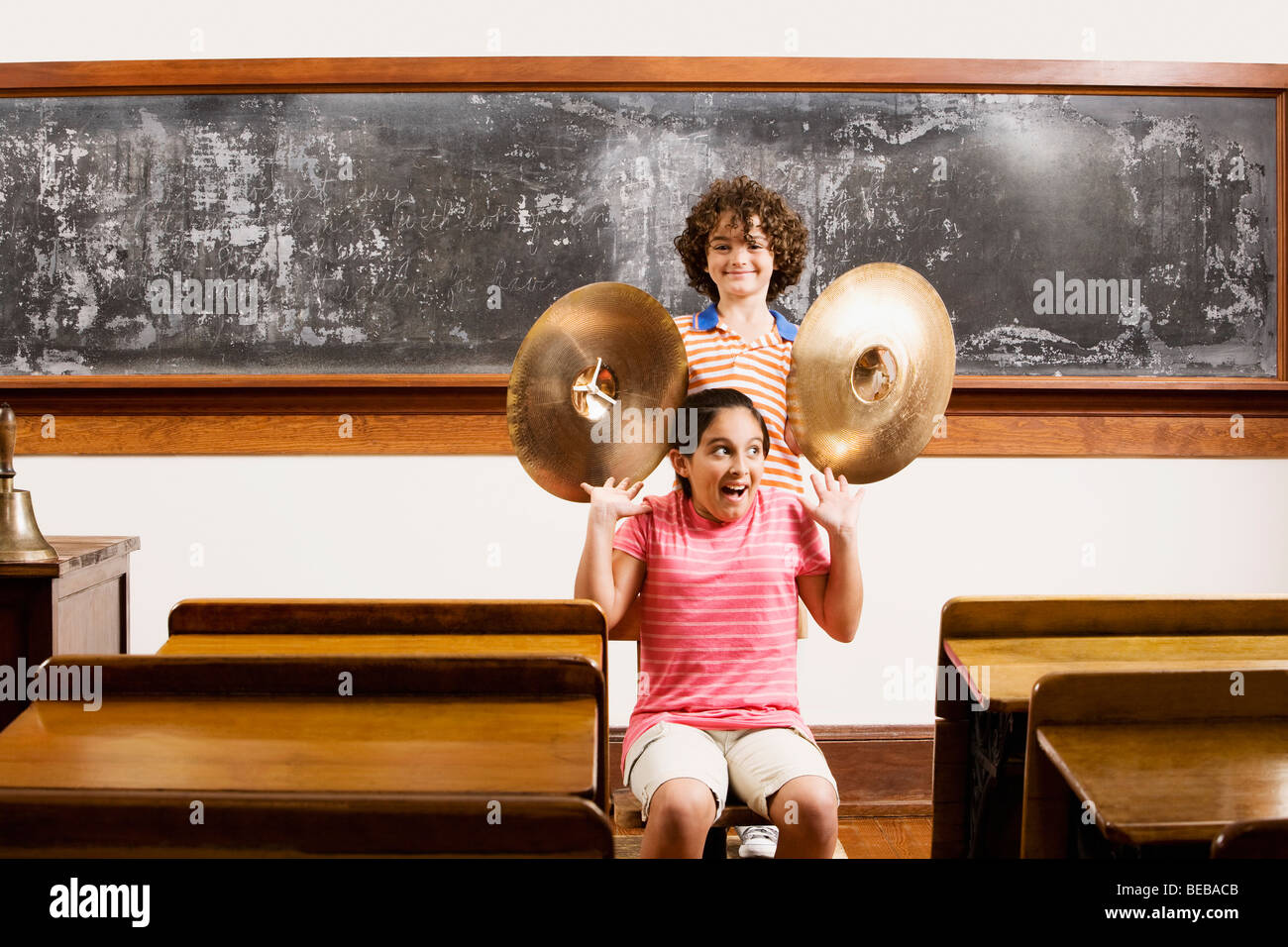 Two students in front blackboard hi-res stock photography and images ...