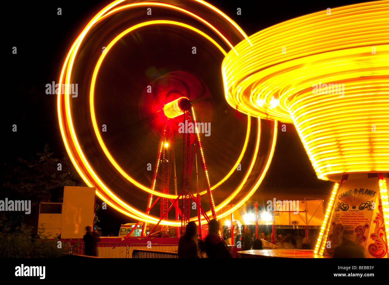 Victorian fun fair at night during World Heritage Festival weekend at ...