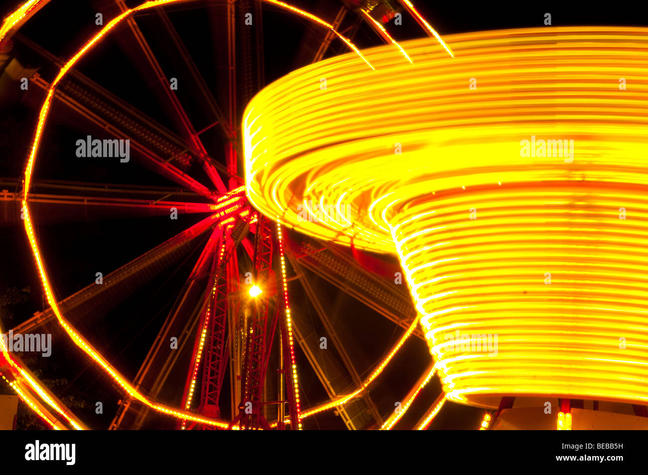 Victorian fun fair at night during World Heritage Festival weekend at ...