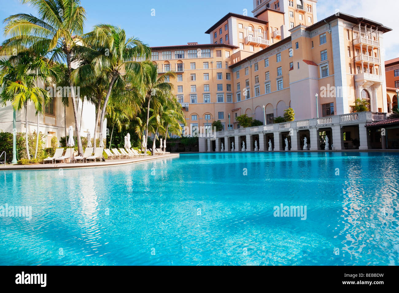 Swimming pool at a luxury hotel, Biltmore Hotel, Coral Gables, Florida ...
