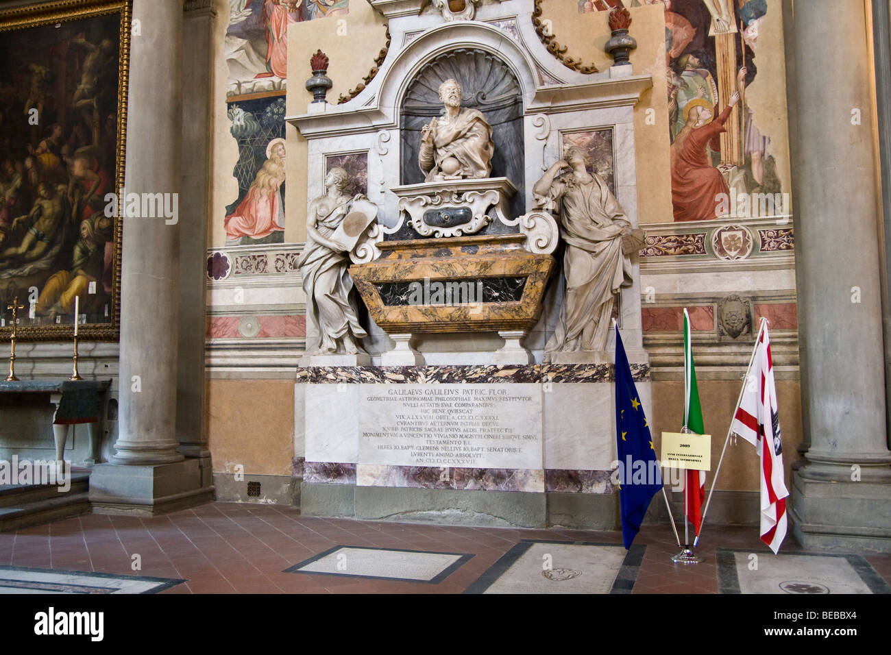 Tomb of the famous scientist Gallileo in the church of Santa Croce in ...