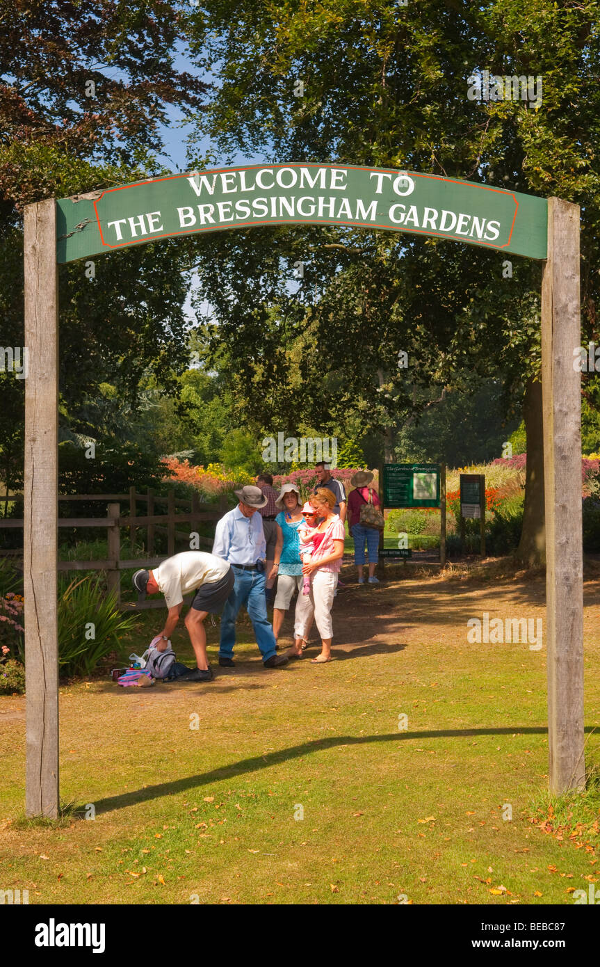 The Gardens with visitors at Bressingham museum in Norfolk Uk Stock ...