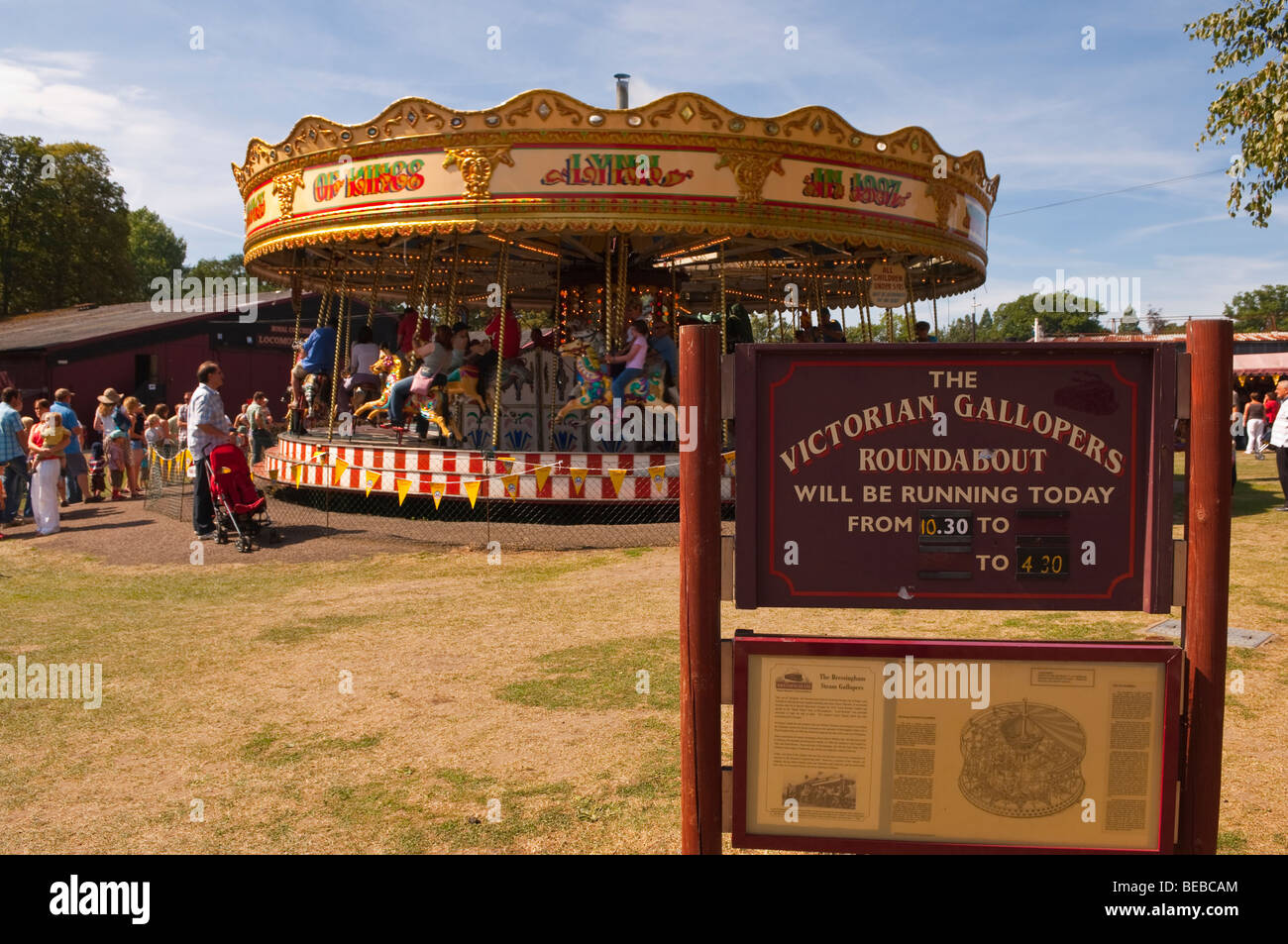 The Victorian Gallopers Roundabout carousel at Bressingham museum in ...
