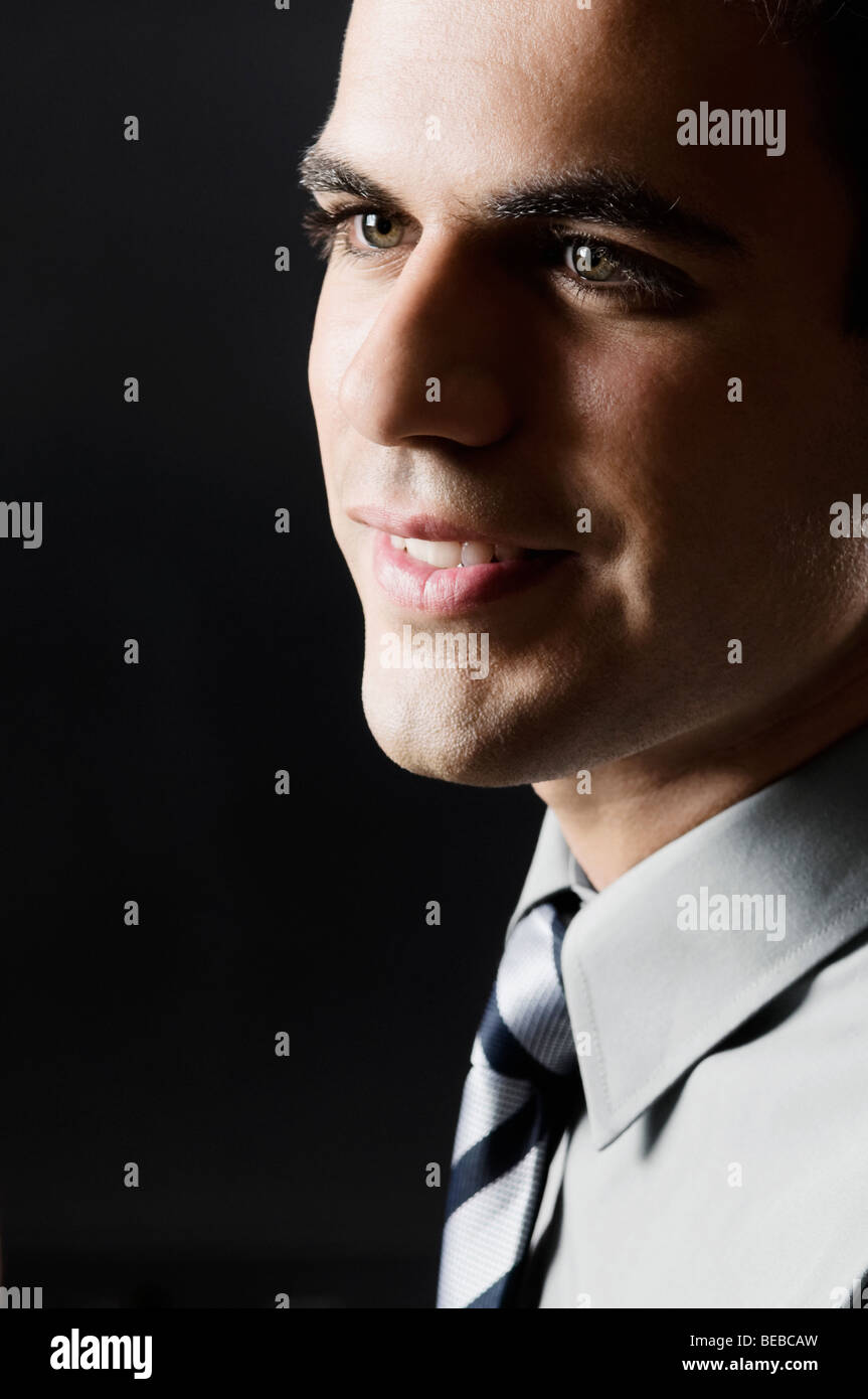 Side view pleased businessman dressed hi-res stock photography and ...