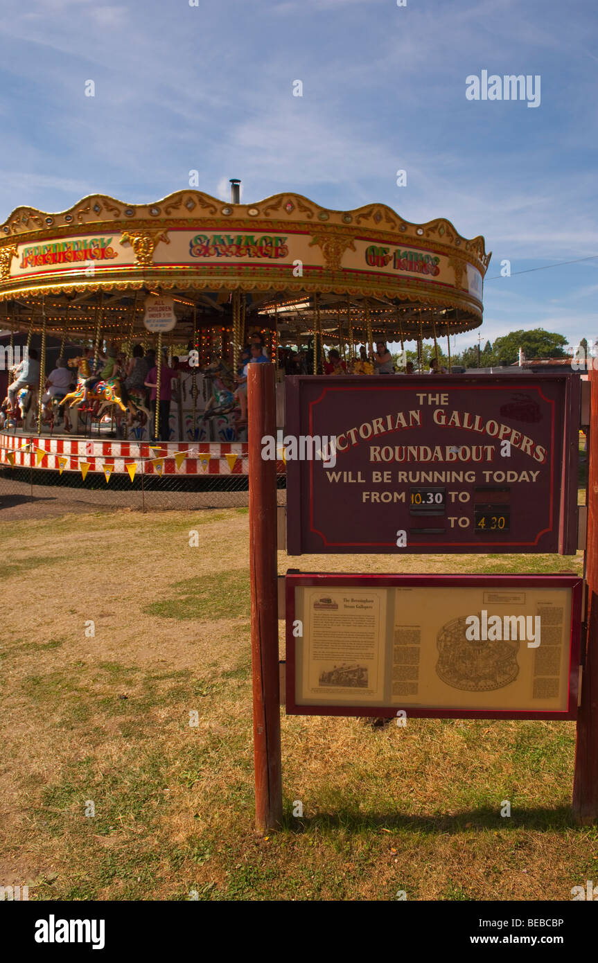 The Victorian Gallopers Roundabout carousel at Bressingham museum in ...