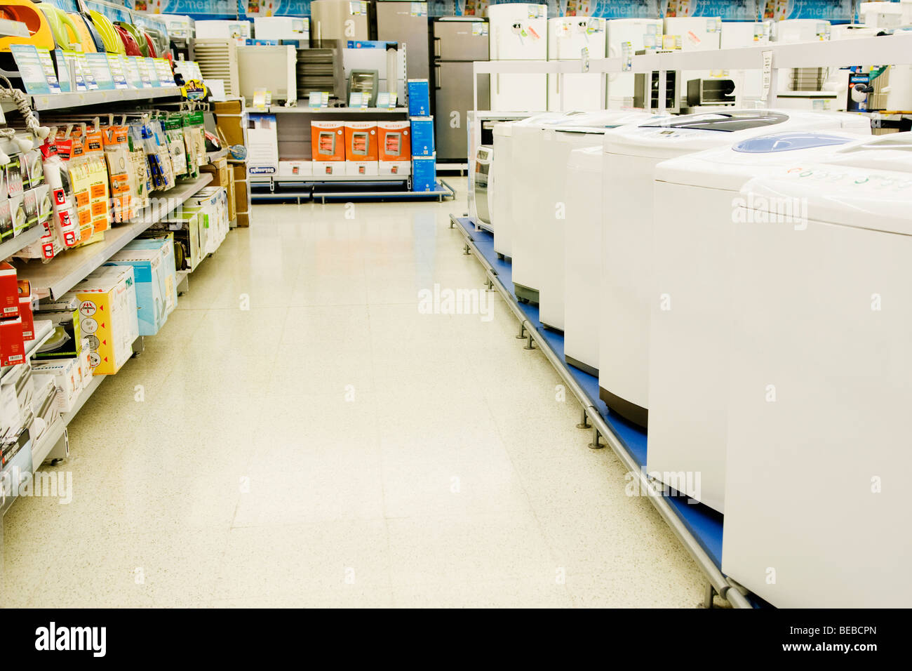 Electronic products in a supermarket Stock Photo - Alamy