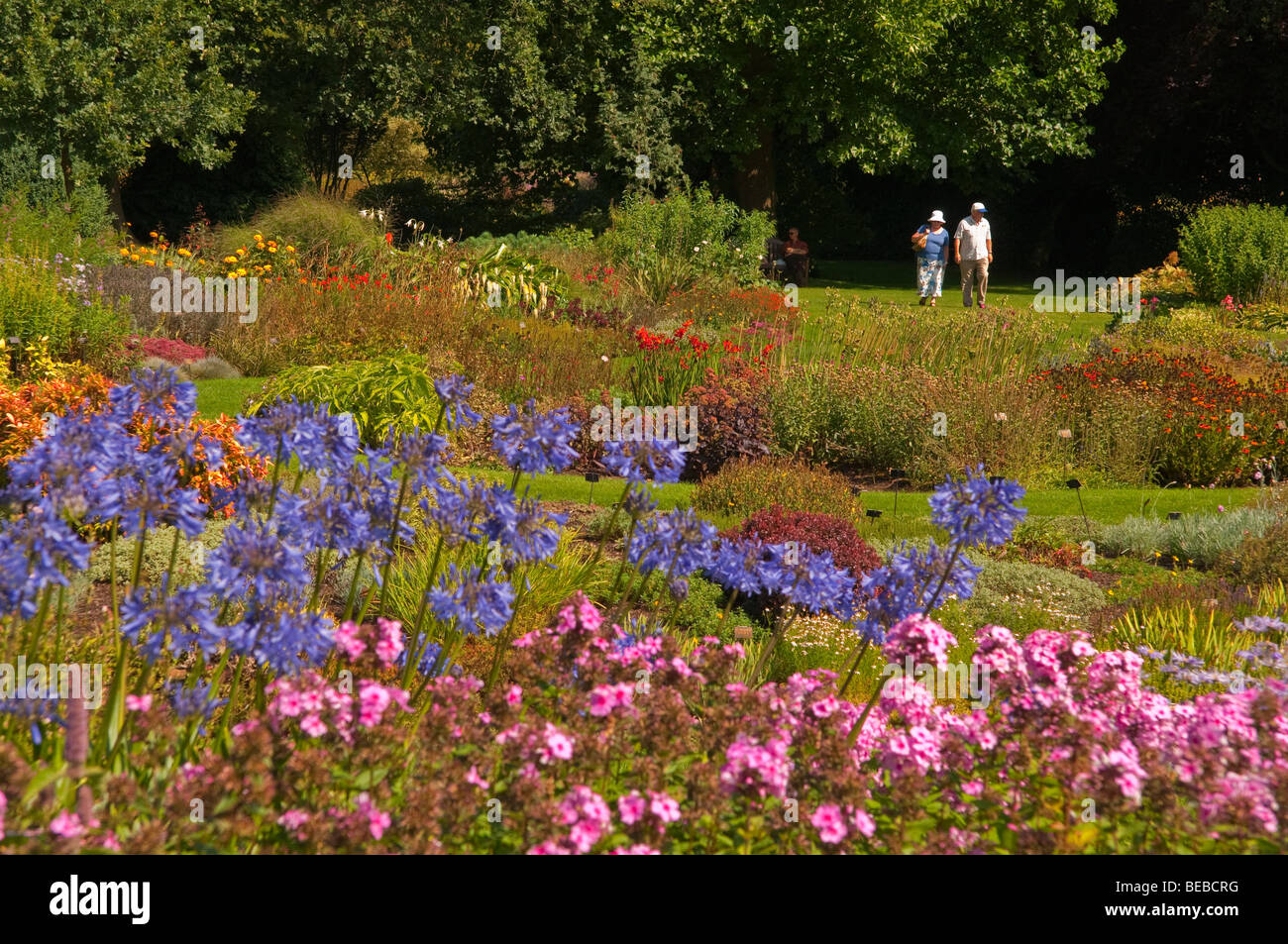 The Gardens with visitors at Bressingham museum in Norfolk Uk Stock ...