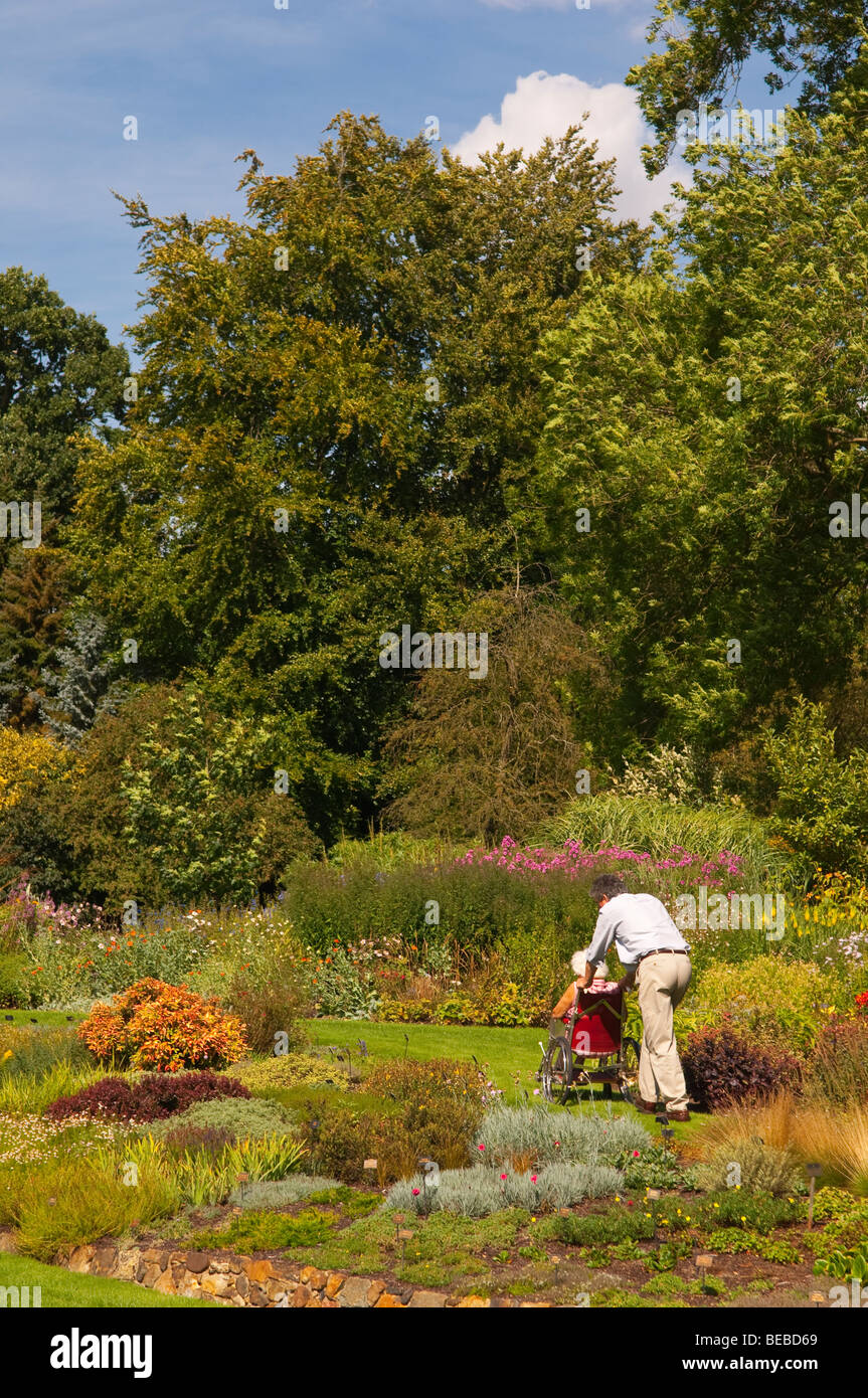 The Gardens with visitors at Bressingham museum in Norfolk Uk Stock ...