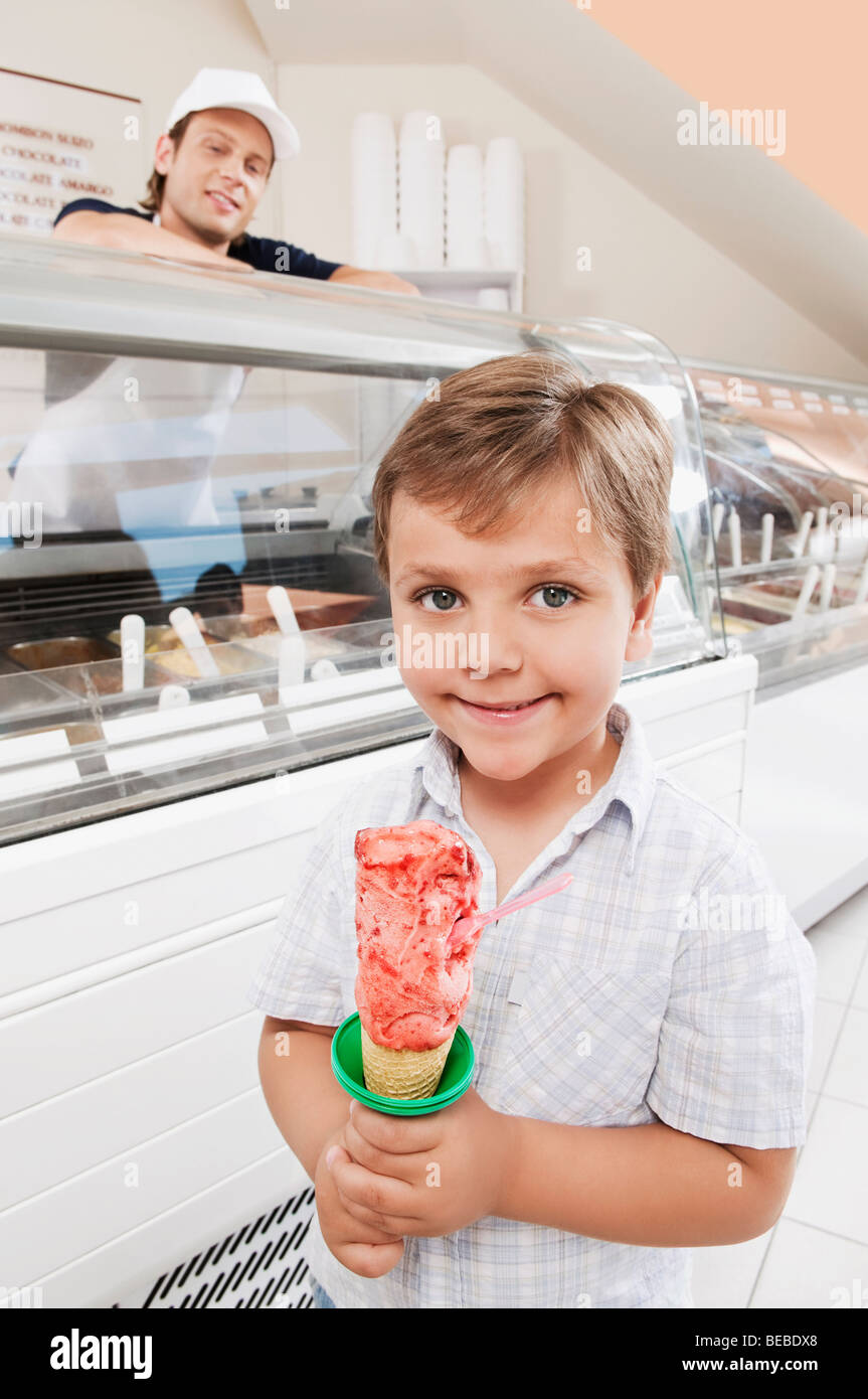 Boy ice cream cone glass hi-res stock photography and images - Alamy